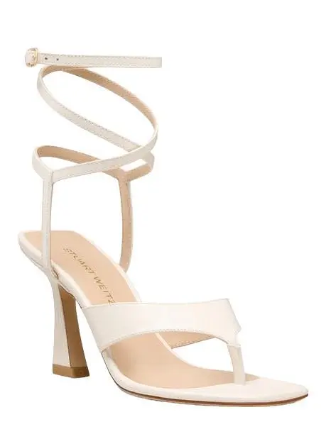 STUART WEITZMAN Vinnie 85 Wrap Sandal - Cream
