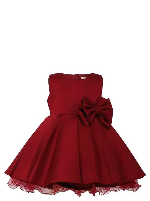 TULLEEN Bow Waist Sleeveless Dress - Red