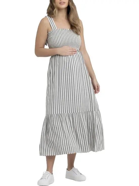 RIPE MATERNITY Ollie Smocked Dress - Black/white