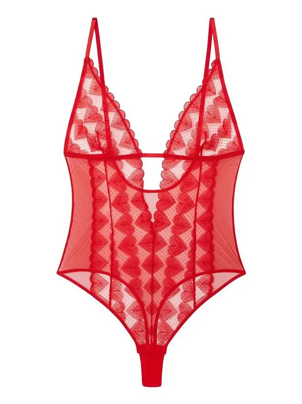 ETAM Desire Rouge Cotton Bodysuit - Red