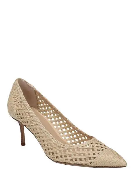 Veronica Beard Rita Raffia Pointed Toe Pump - Natural