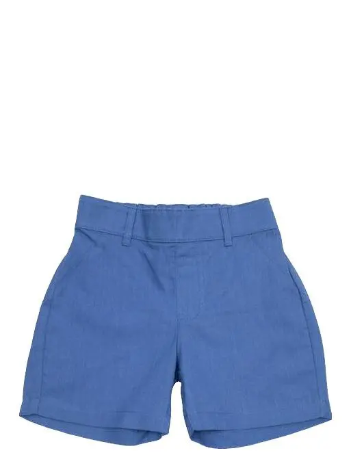 CUCLIE Linen Flat Front Shorts - Blue
