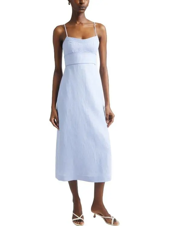 Zimmermann Kindred Spirit Luna Linen Midi Dress - Sky