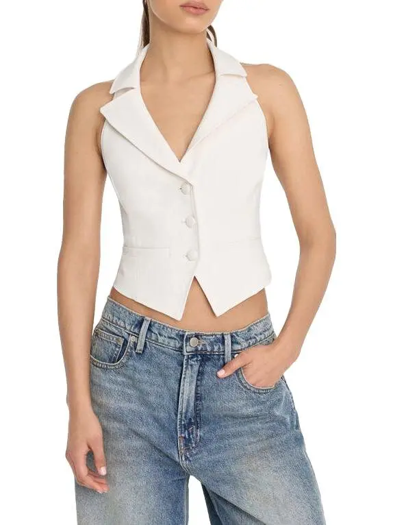 Good American Luxe Suiting Halter Vest - Soft Shell