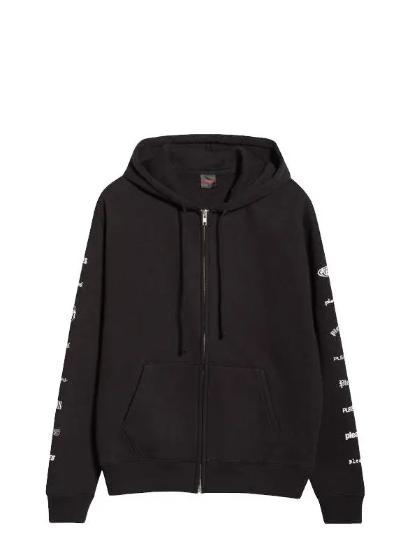 PLEASURES Woodmark Fleece Zip-up Hoodie - Black