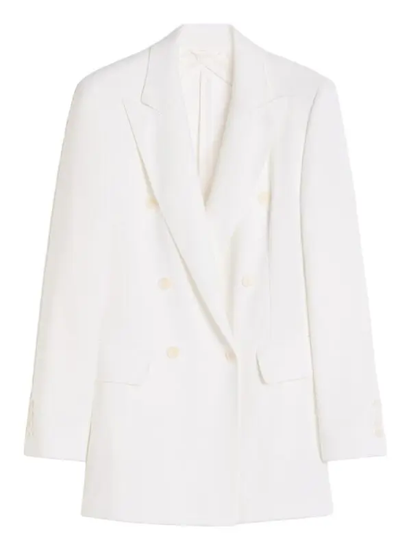 Max Mara Cotton Crepe Canvas Blazer - Optical White