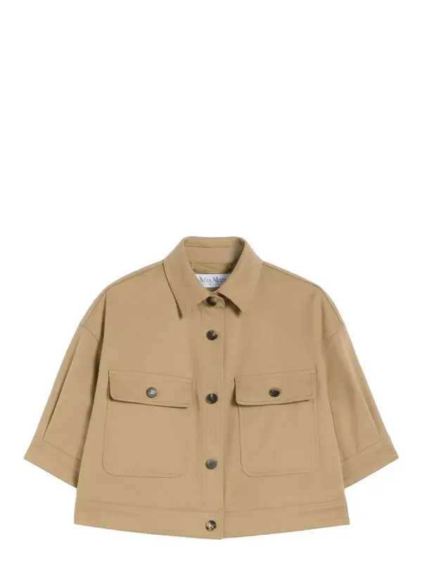 Max Mara Stretch Cotton Cropped Jacket - Sand