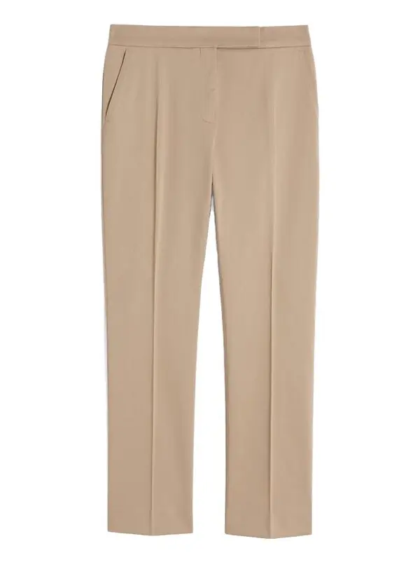 Max Mara Slim-fit Cotton Satin Trousers - Kaki