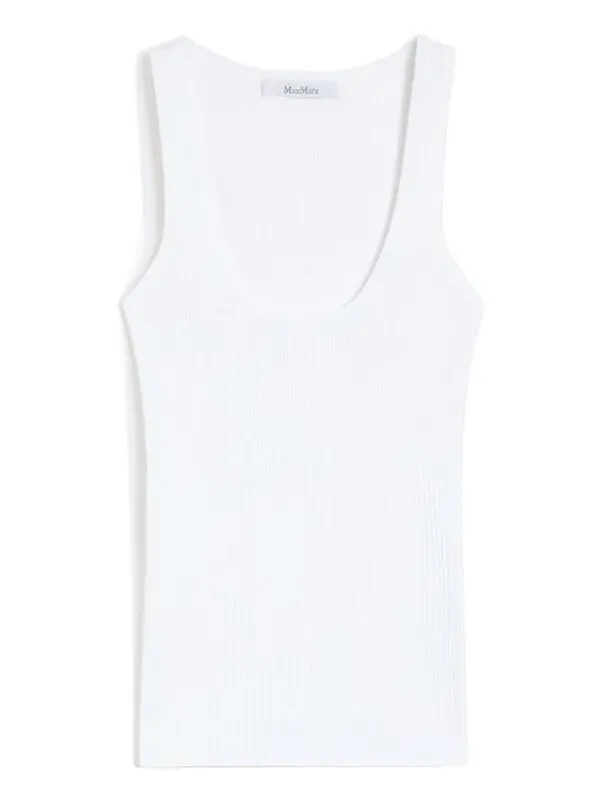 Max Mara Viscose-blend Ribbed Tank Top - Optical White