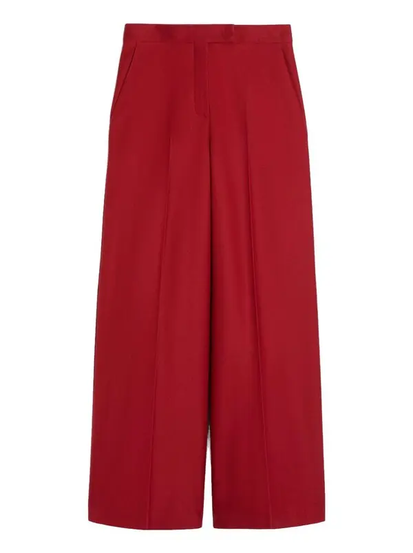 Max Mara Cotton Gabardine Jersey Trousers - Red
