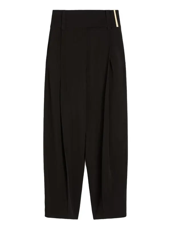 Max Mara Wide-fit Viscose Satin Trousers - Black