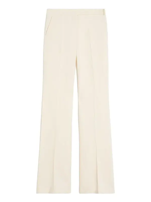 Max Mara Viscose Paper Yarn Flared Trousers - Light Yellow