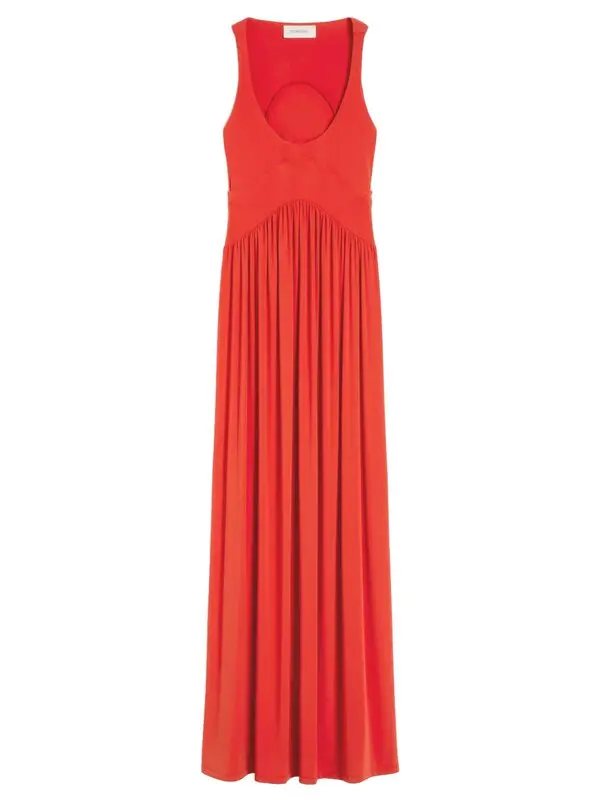 Max Mara Long Crepe Jersey Dress - Coral