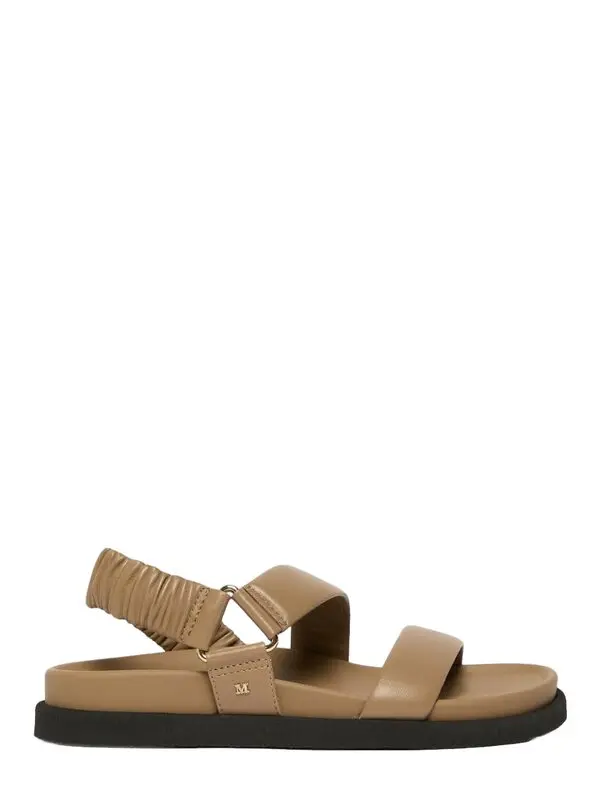Max Mara Leather Fussbett Sandals - Mud