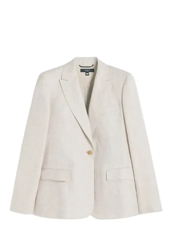 Max Mara Linen Canvas Single-breasted Blazer - Ecru