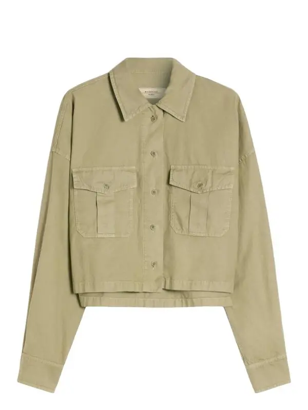 Max Mara Boxy Cotton Panama Shirt - Olive Green