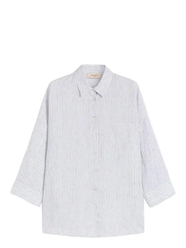 Max Mara Striped Linen Shirt - Navy