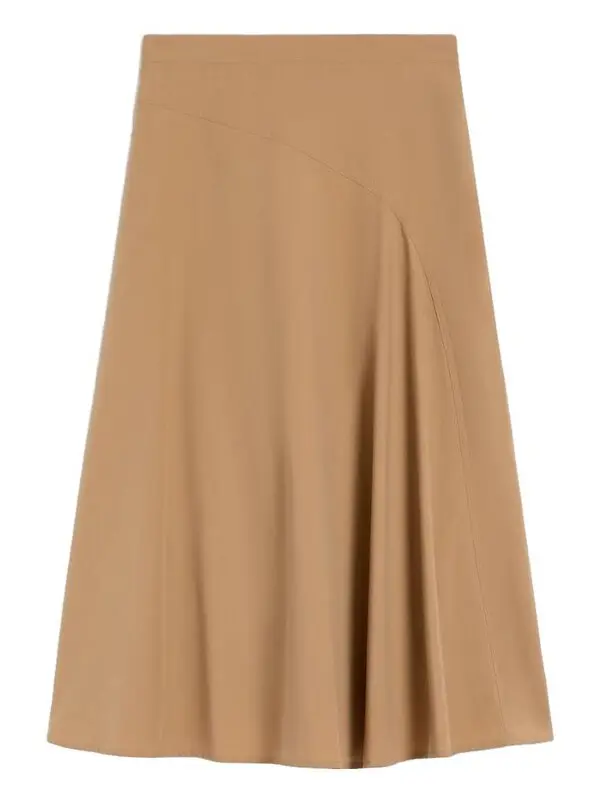 Max Mara Cotton-poplin Midi Skirt - Tobacco