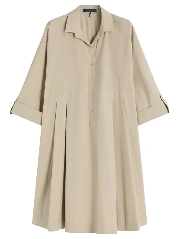 Max Mara Flared Cotton-poplin Mini Dress - Sand