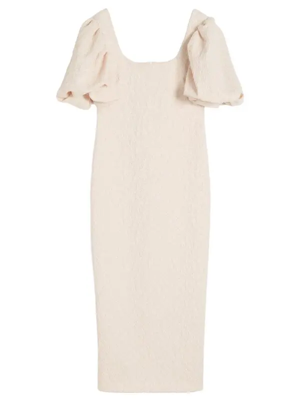 Max Mara Long Jacquard Cloque Dress - Powder