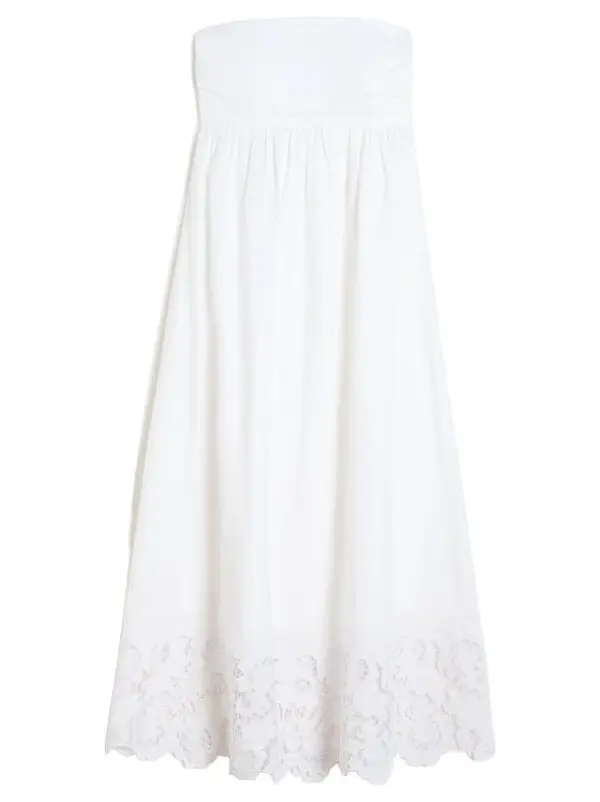 Max Mara Linen Canvas Bustier Maxi Dress - White
