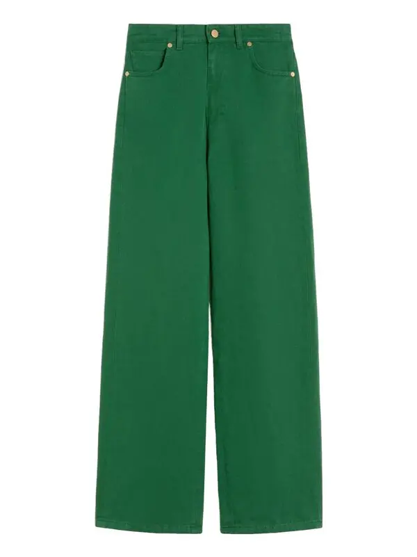 Max Mara Cotton And Linen Trousers - Green