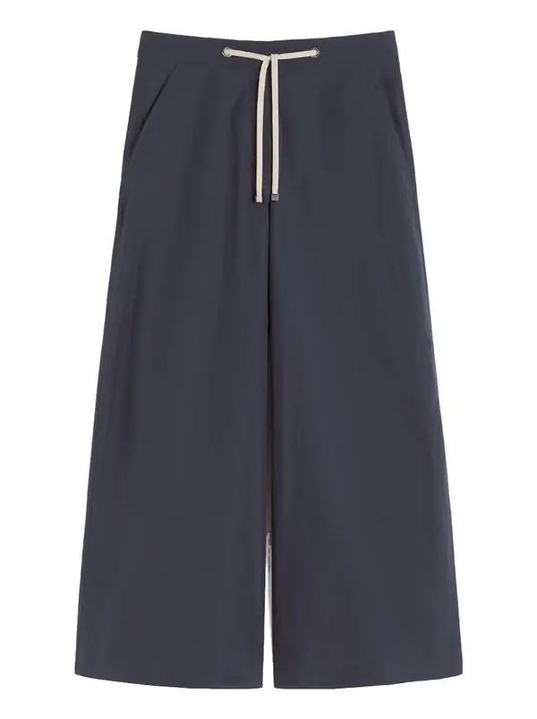 Max Mara Poplin Wide Leg Trousers - Ultramarine