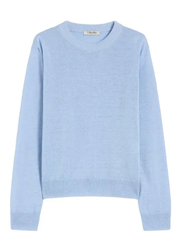 Max Mara Linen Yarn Crew-neck Sweater - Sky Blue