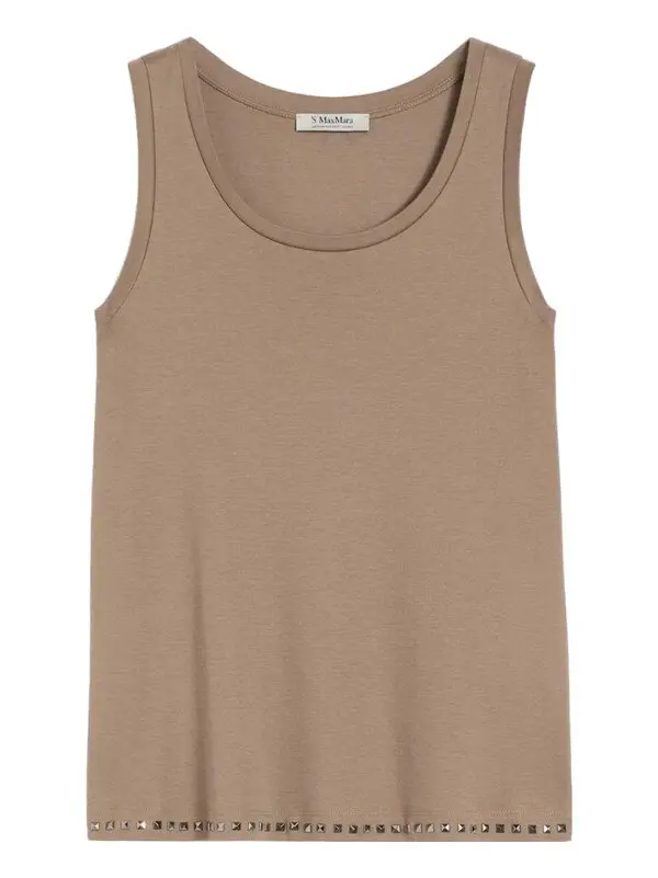 Max Mara Cotton And Modal Jersey Top - Hazelnut Brown