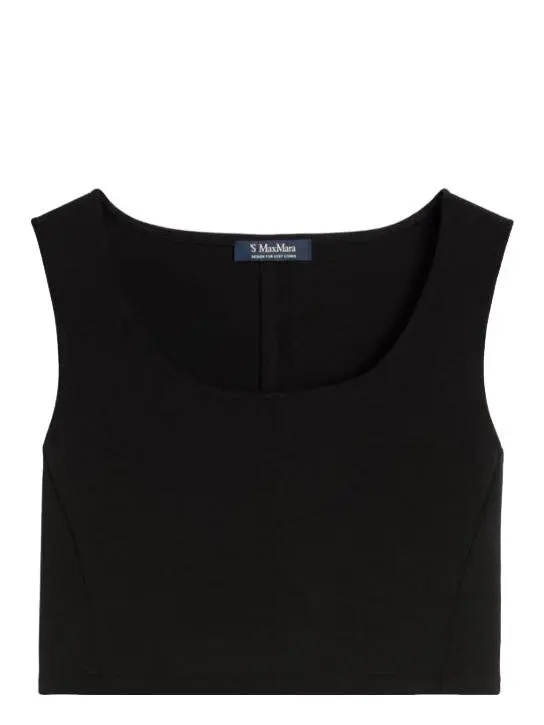 Max Mara Scuba Jersey Crop Top - Black