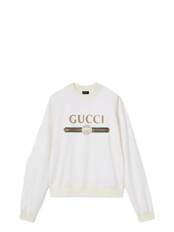 Gucci Cashmere Blend Jersey Sweatshirt - White
