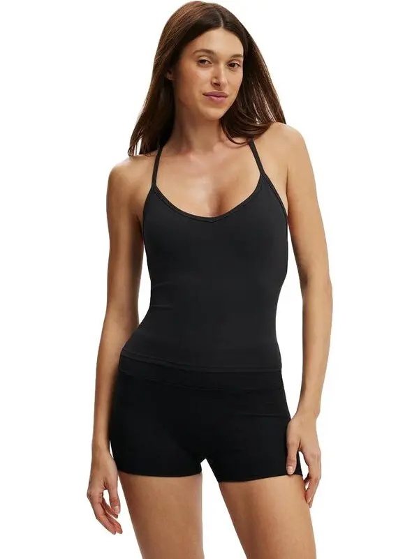 Cotton:on Active Ultra Soft Racer Back Tank - Black