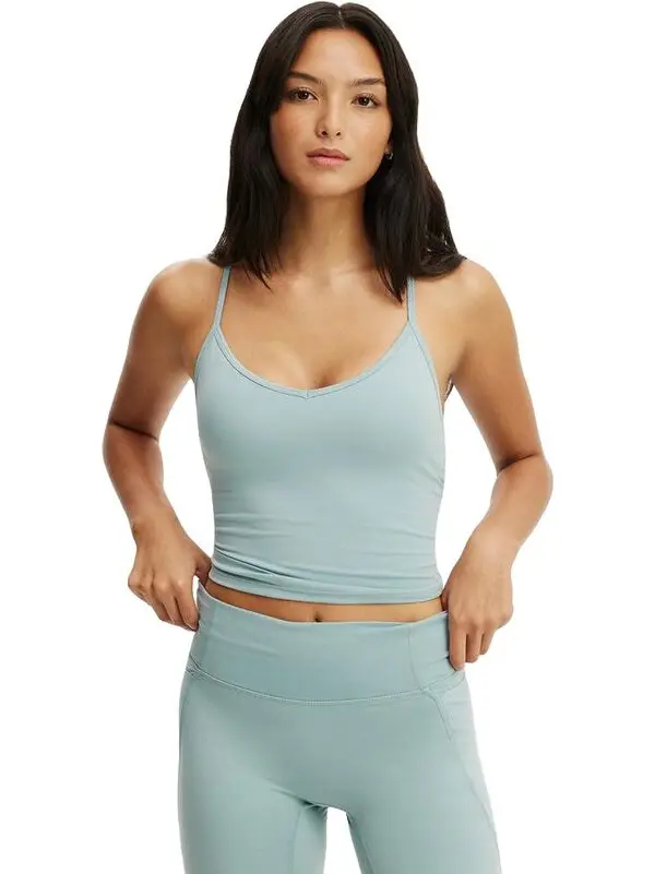 Cotton:on Active Ultra Soft Racer Back Tank - Teal Mist