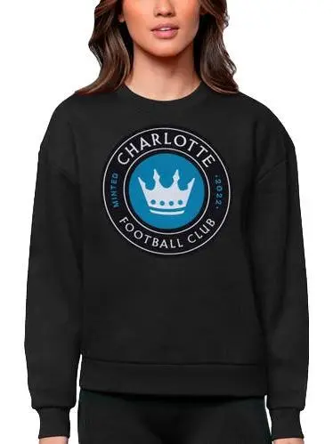 ANTIGUA Charlotte Fc Team Logo Victory Pullover Sweatshirt - Black