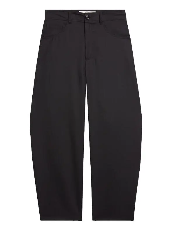 Séfr Gino Barrel Leg Trousers - Fine Black Wool