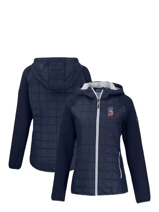 Cutter & Buck Seattle Mariners Americana Rainier Primaloft Eco Raglan Full-zip Hybrid Jacket - Navy