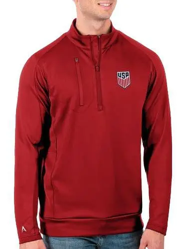 ANTIGUA Usmnt Generation Quarter-zip Top With Embroidered Graphics - Red