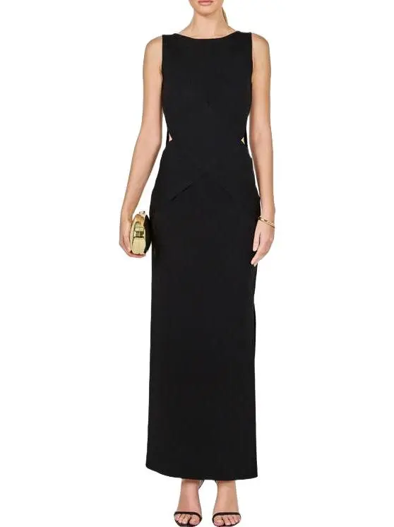 Endless Rose Column Dress With Cutout Detail - Black