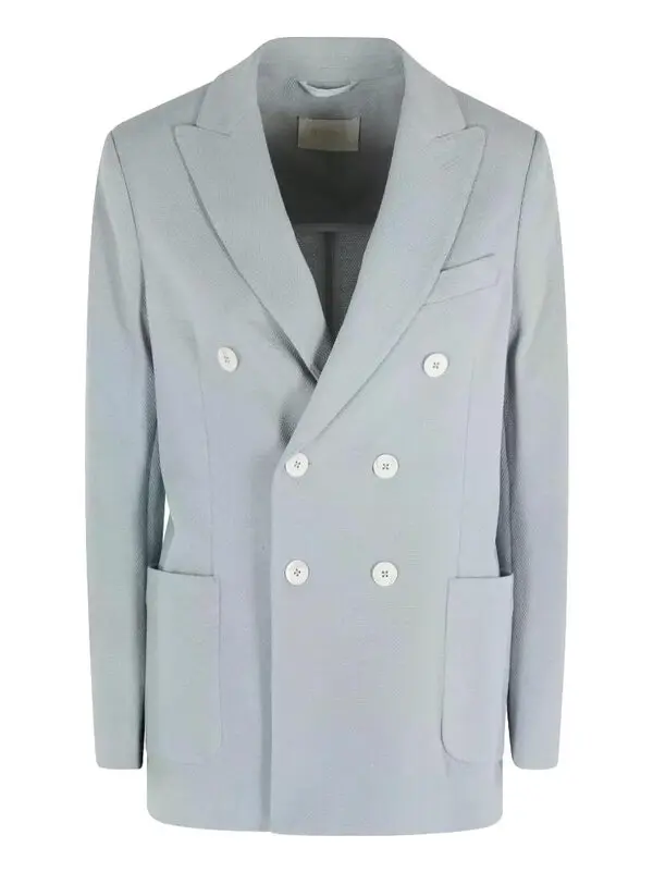 CIRCOLO 1901 Double-breasted Honeycomb Blazer - Blue