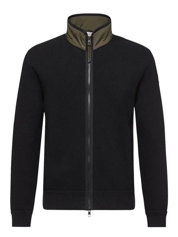 Moncler Zip-up Cotton Cardigan - Black