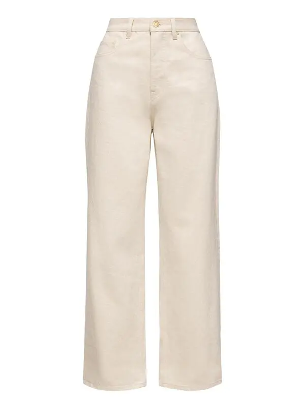 Moncler Cropped Wide-leg Jeans - White