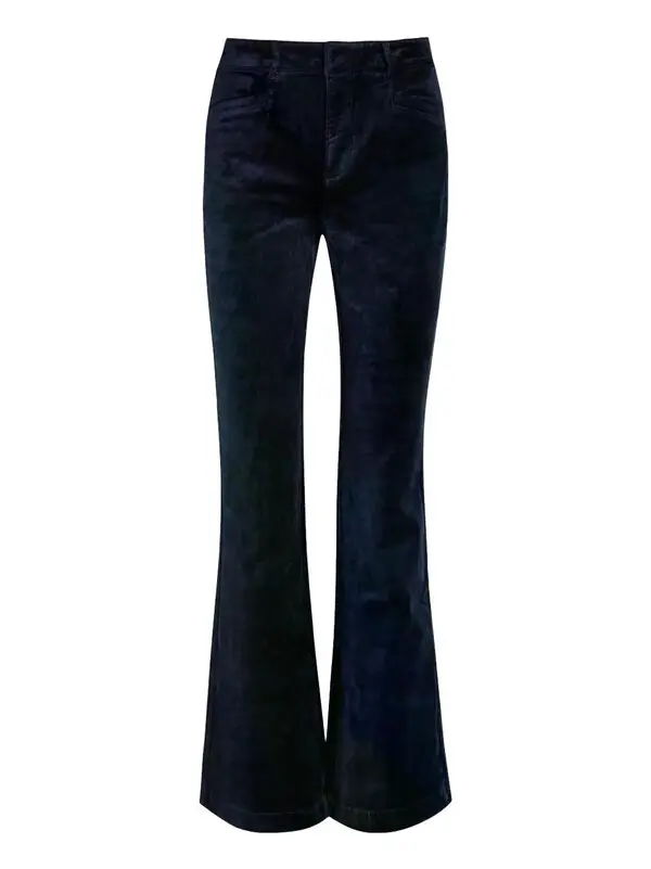 Paige Belt Loops Flared Trousers - Blue