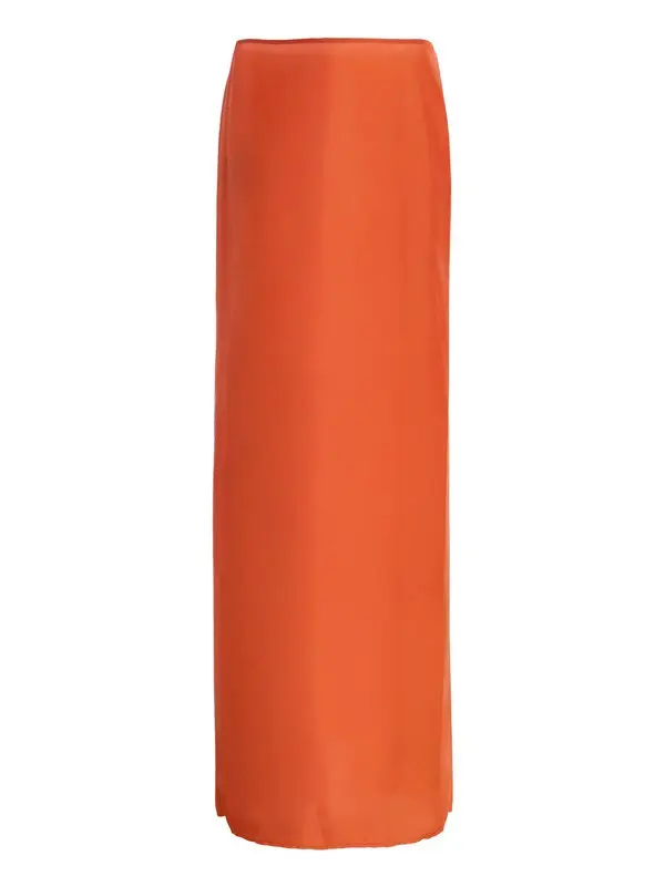 COLLEEN ALLEN Silk Habotai Maxi Skirt - Orange