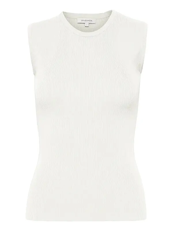 ANDIATA Griet Rib-knit Top - White
