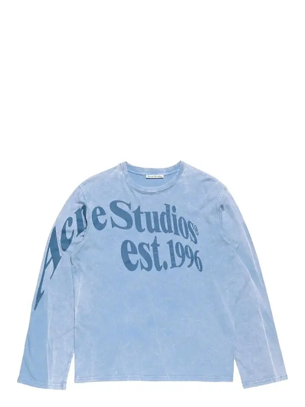 Acne Studios Logo Relaxed Fit T-shirt - Dusty Blue