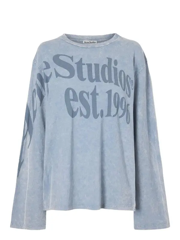 Acne Studios Logo Relaxed Fit T-shirt - Dusty Blue