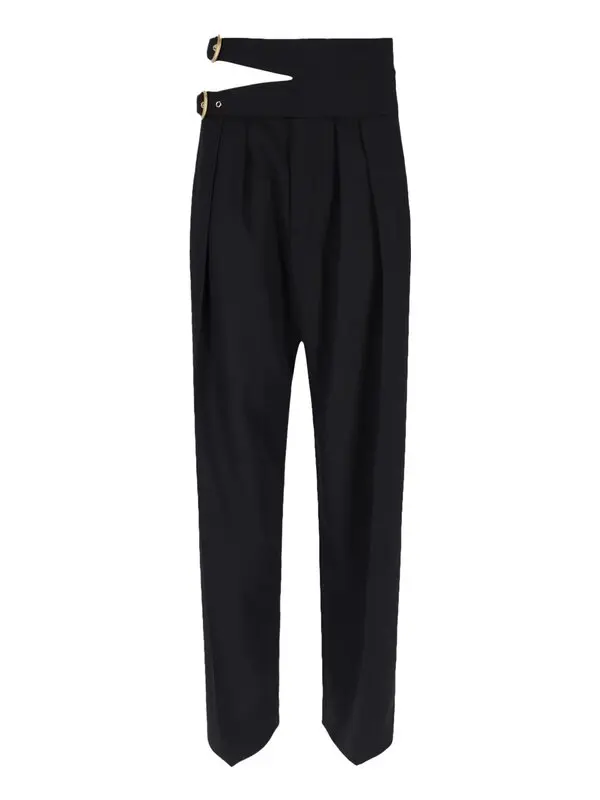 Chloé Cut-out Virgin Wool Pants - Black