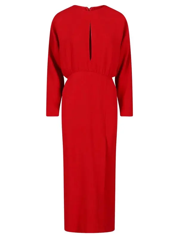 Chloé Silk Maxi Dress With Chain Straps - Red