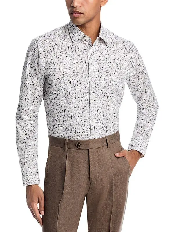 Paul Smith Tailored Fit Garden Print Shirt - Lilac