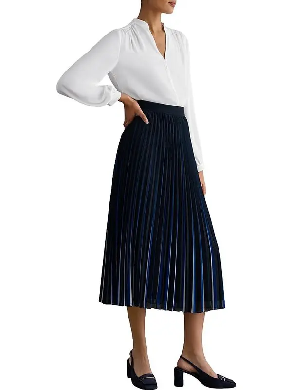 HOBBS LONDON Vida Pleated Skirt - Navy Blue